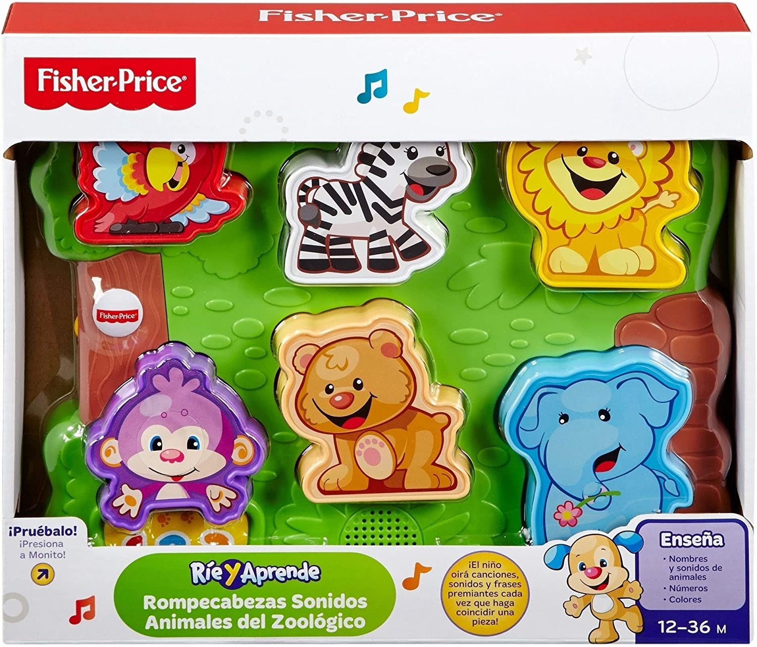 Puzzle electrónico de animales con música y sonidos. Verde – Pamipeque